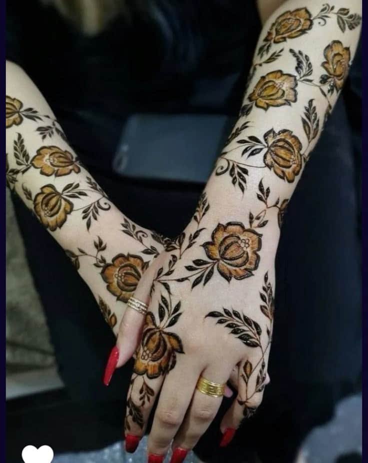 Latest Rose Mehndi Design Back Hand to Try in 2025 - Front Hand Mehndi ...